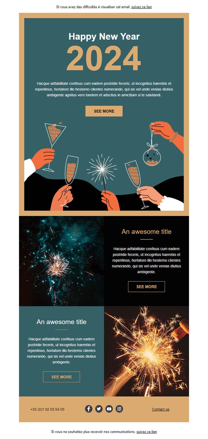 New Year Spark Email Template Free For Download